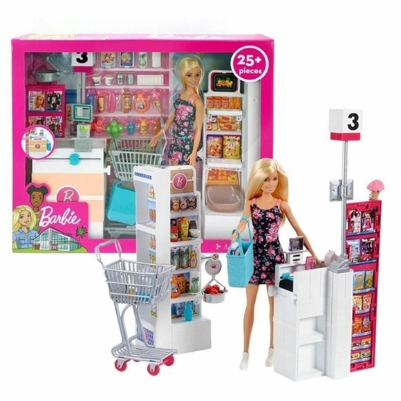 Barbie | Toys | Barbie Supermarket Grocery Store Shopping Playset With ...